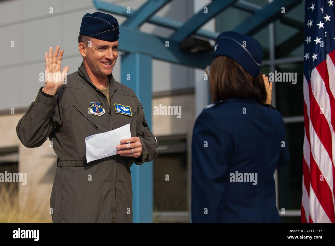 U.S. Air Force Col. Chris Austin, commander of the 144th Fighter Wing ...