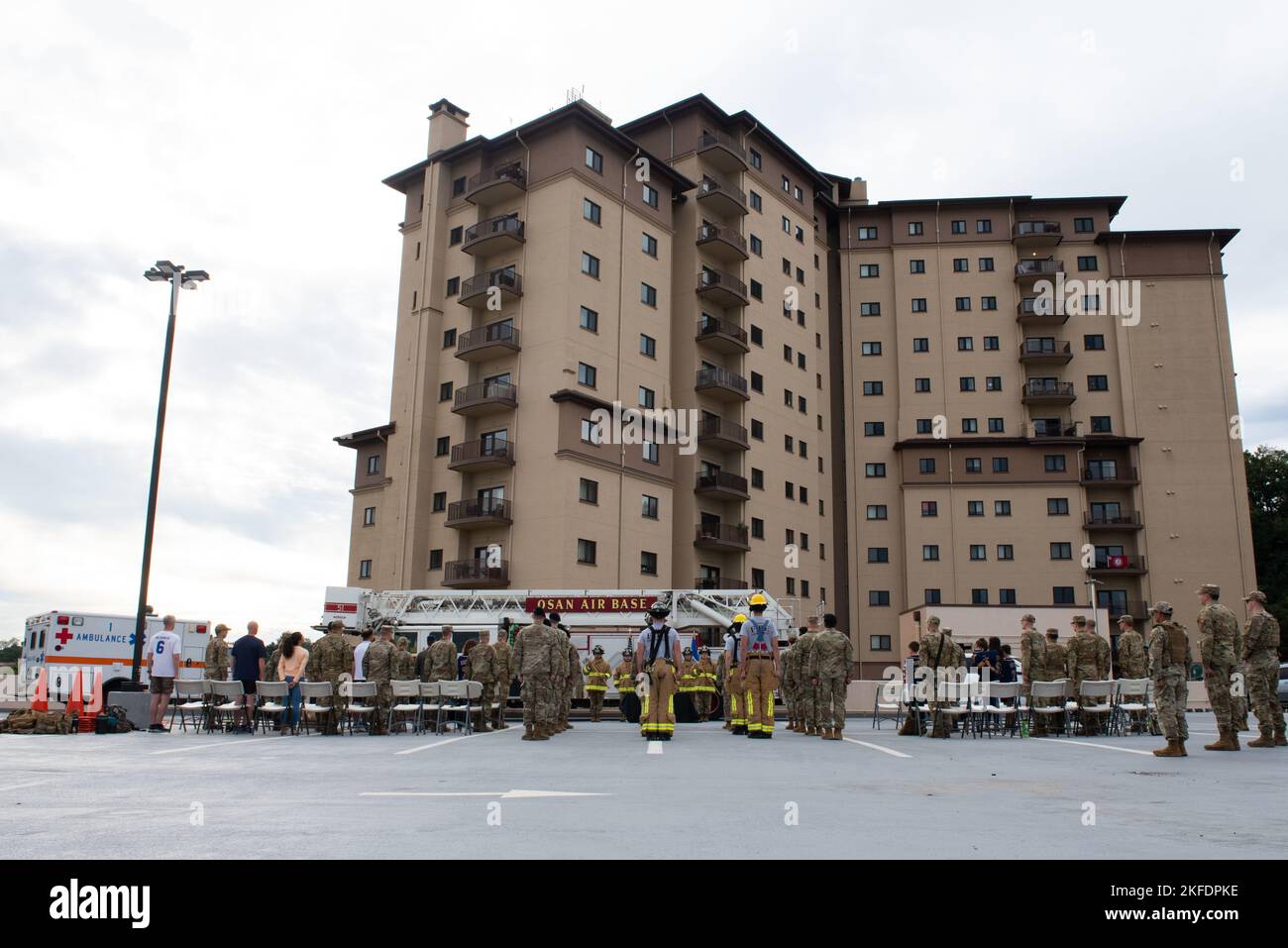 Members of Team Osan stand for the presentation of colors during a 9/11 ...