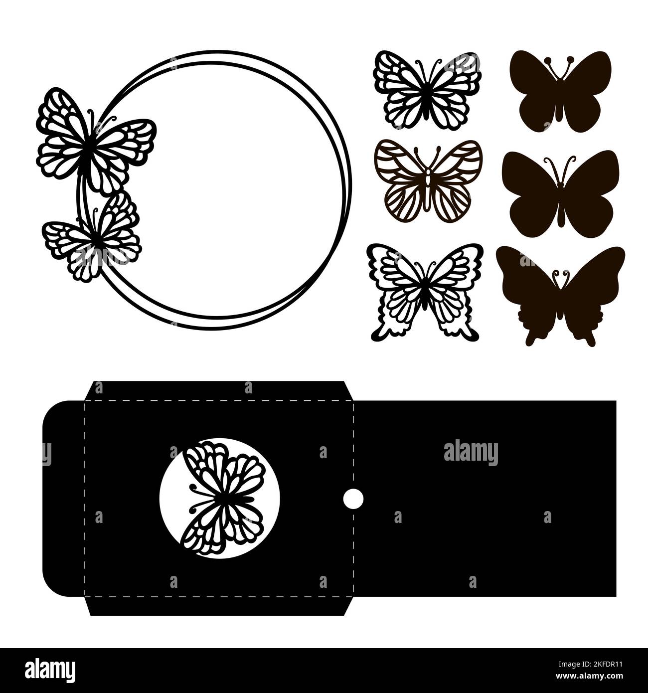 BUTTERFLY ENVELOPE WREATH Monochrome Holiday Collection From Insects ...