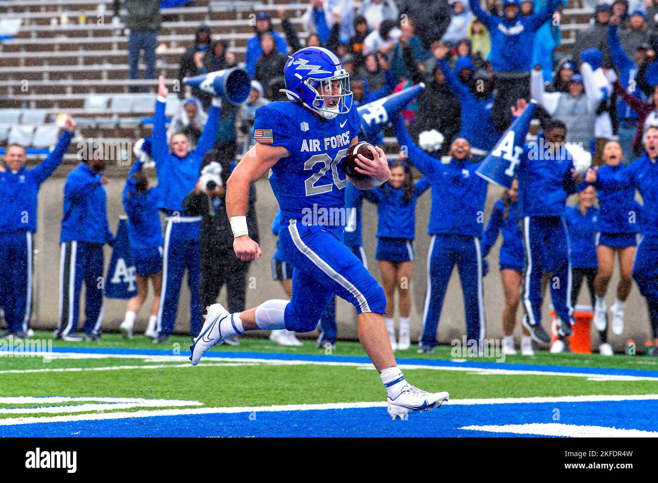 U.S. AIR FORCE ACADEMY, Colo. – Air Force's Brad Roberts runs into the ...