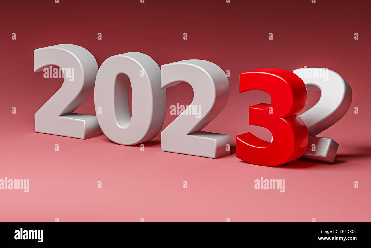 New year 2023 holiday concept. The number 2023 lies at number 2. 3d ...