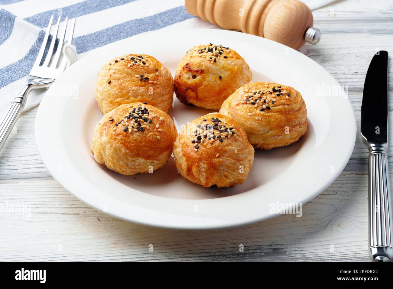 Homemade turkish piesl pogaca with sesame seeds Stock Photo - Alamy