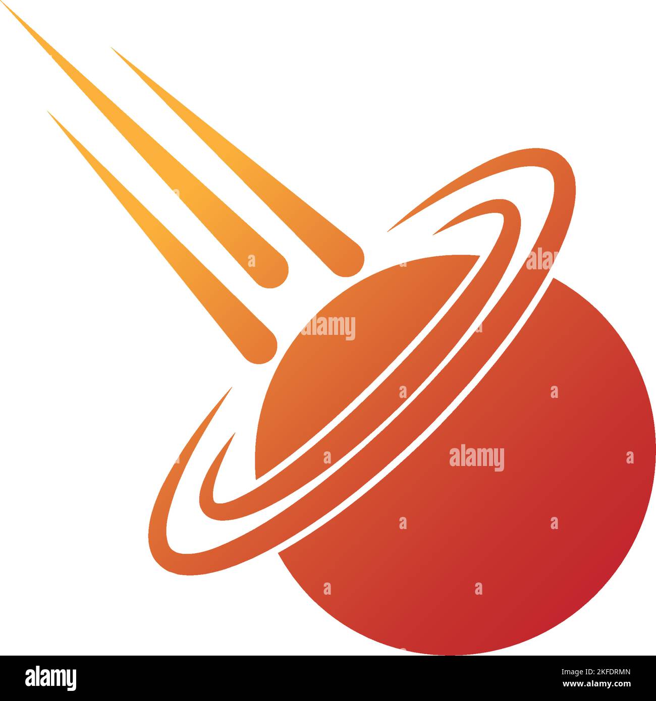 An editable vector logo of a falling meteor isolated on a white ...