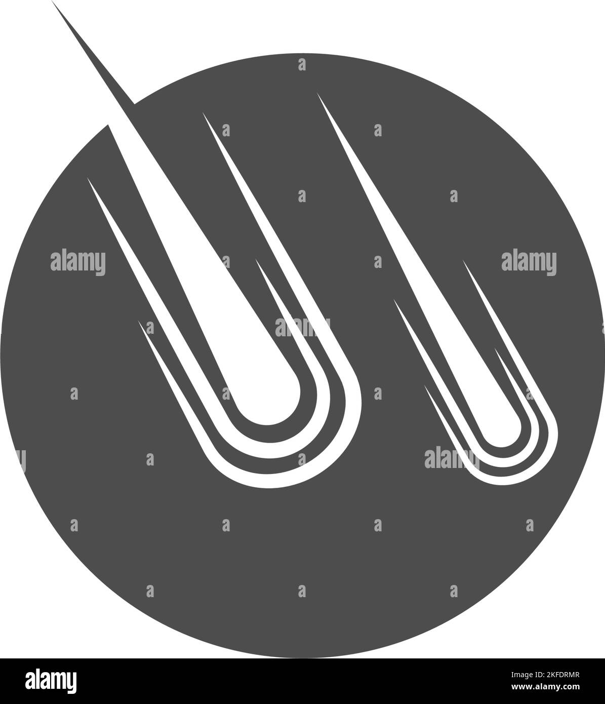 The two falling meteors editable vector logo isolated on a white ...