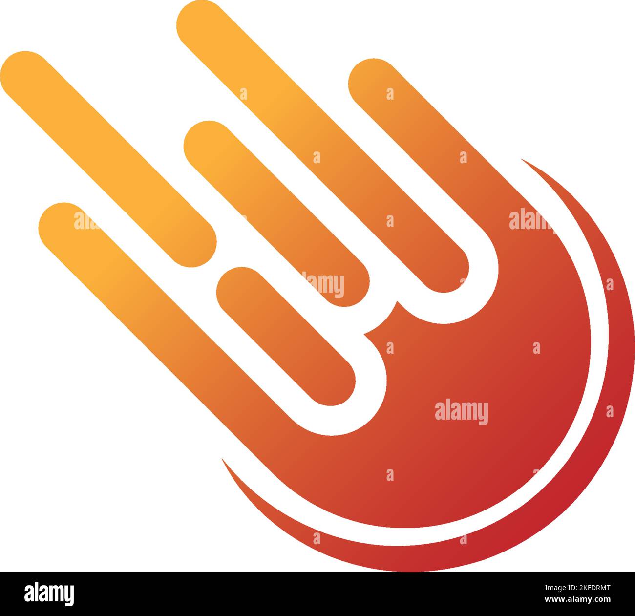 An editable vector logo of a meteor isolated on a white background ...