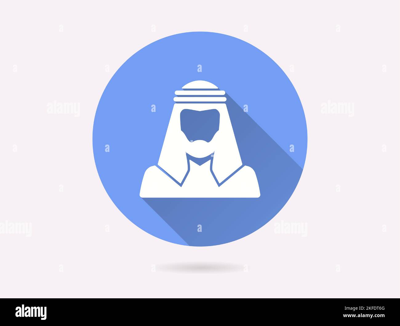 Arab man icon. Simple illustration with long shadow for graphic and web ...