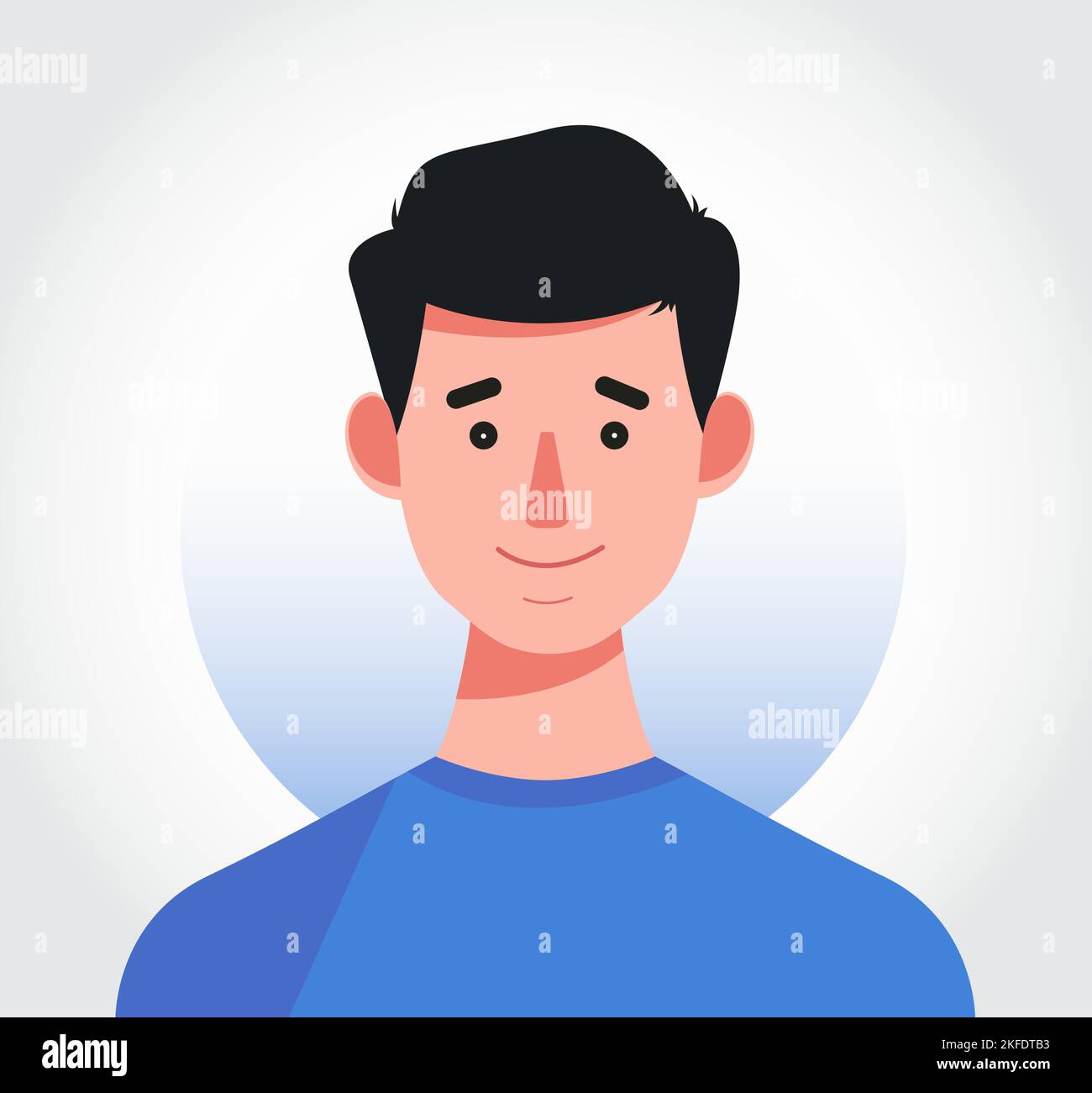 Young Male Character Isolated Flat Portrait Illustration Stock Vector ...