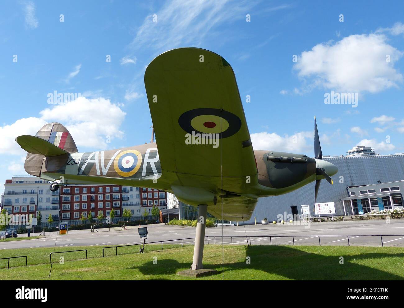 Historic Hurricane aircraft on display at the main entrance of London R ...