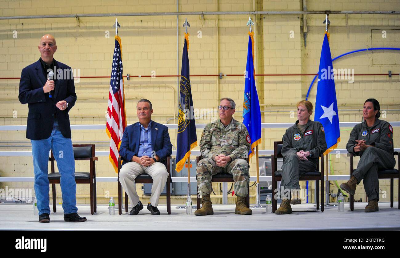 Nebraska Gov. Pete Ricketts, left, speaks during an event celebrating ...