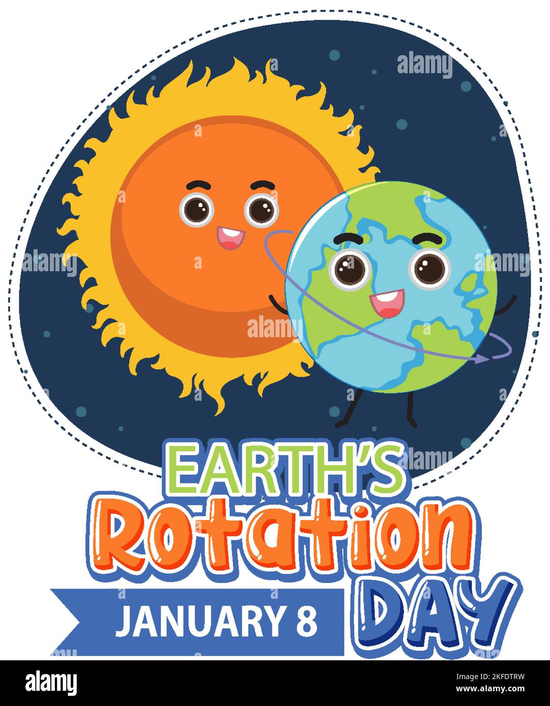 Earth Rotation Day Banner Design illustration Stock Vector Image & Art ...