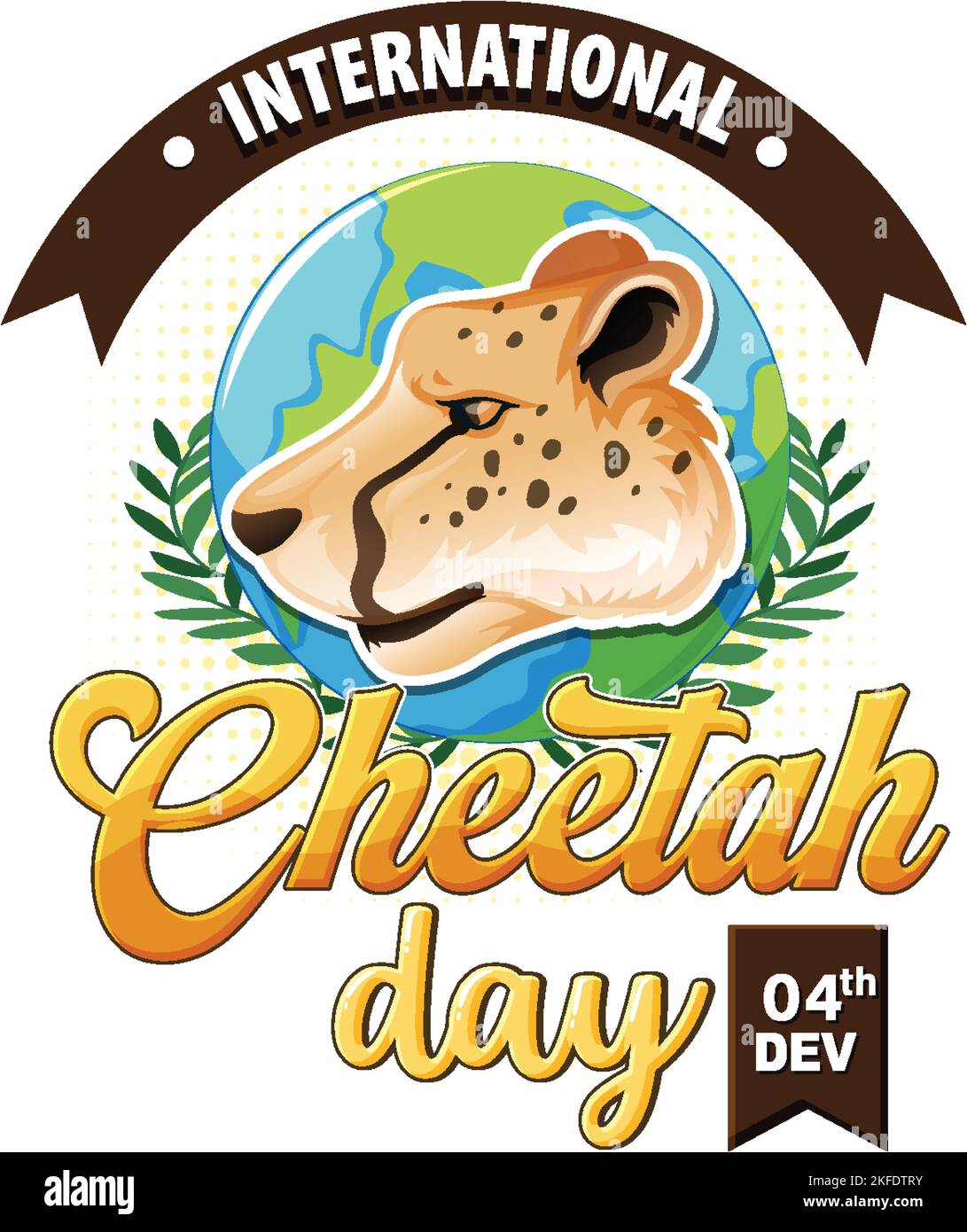International cheetah day poster or banner design illustration Stock ...