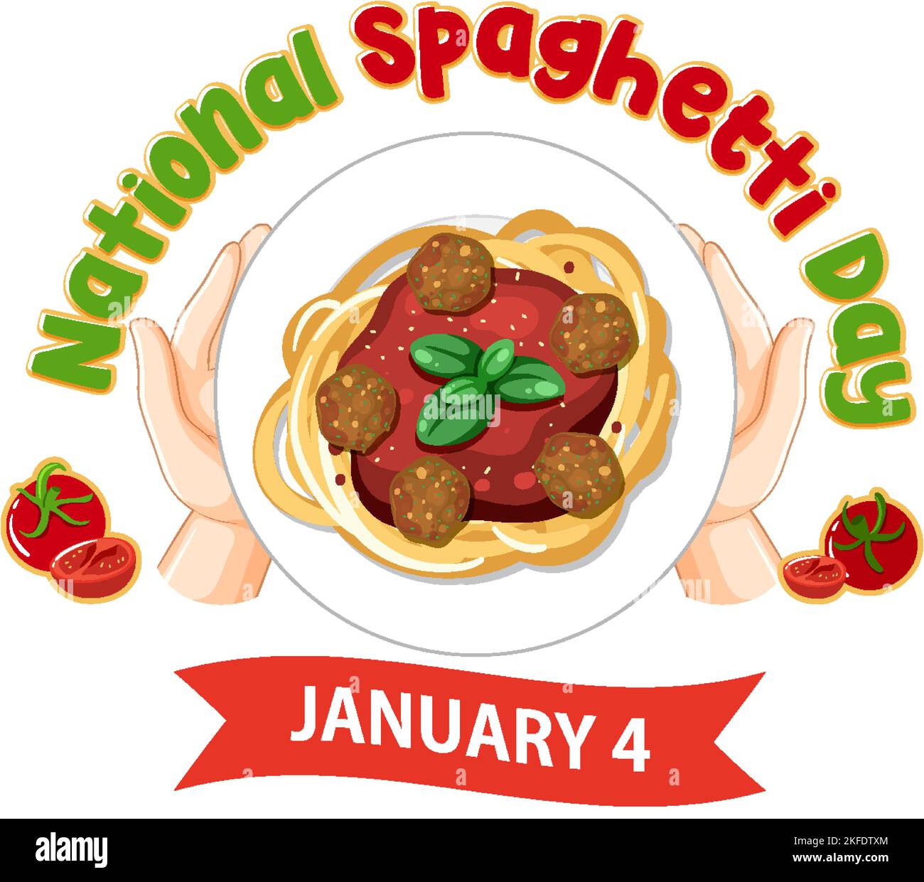 National Spaghetti Day Banner Design illustration Stock Vector Image ...