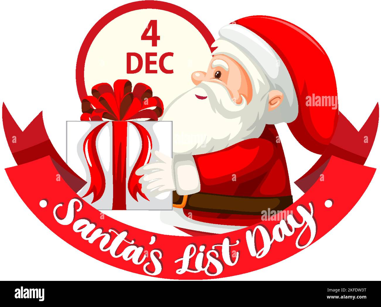 Santa's list day text banner design illustration Stock Vector Image ...