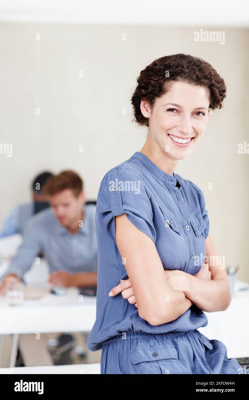 We Always Do Business With A Smile Portrait Of A Postive Looking Female Office Worker Sitting