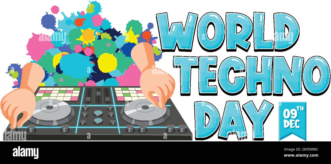 World Techno Day Banner Design illustration Stock Vector Image & Art ...