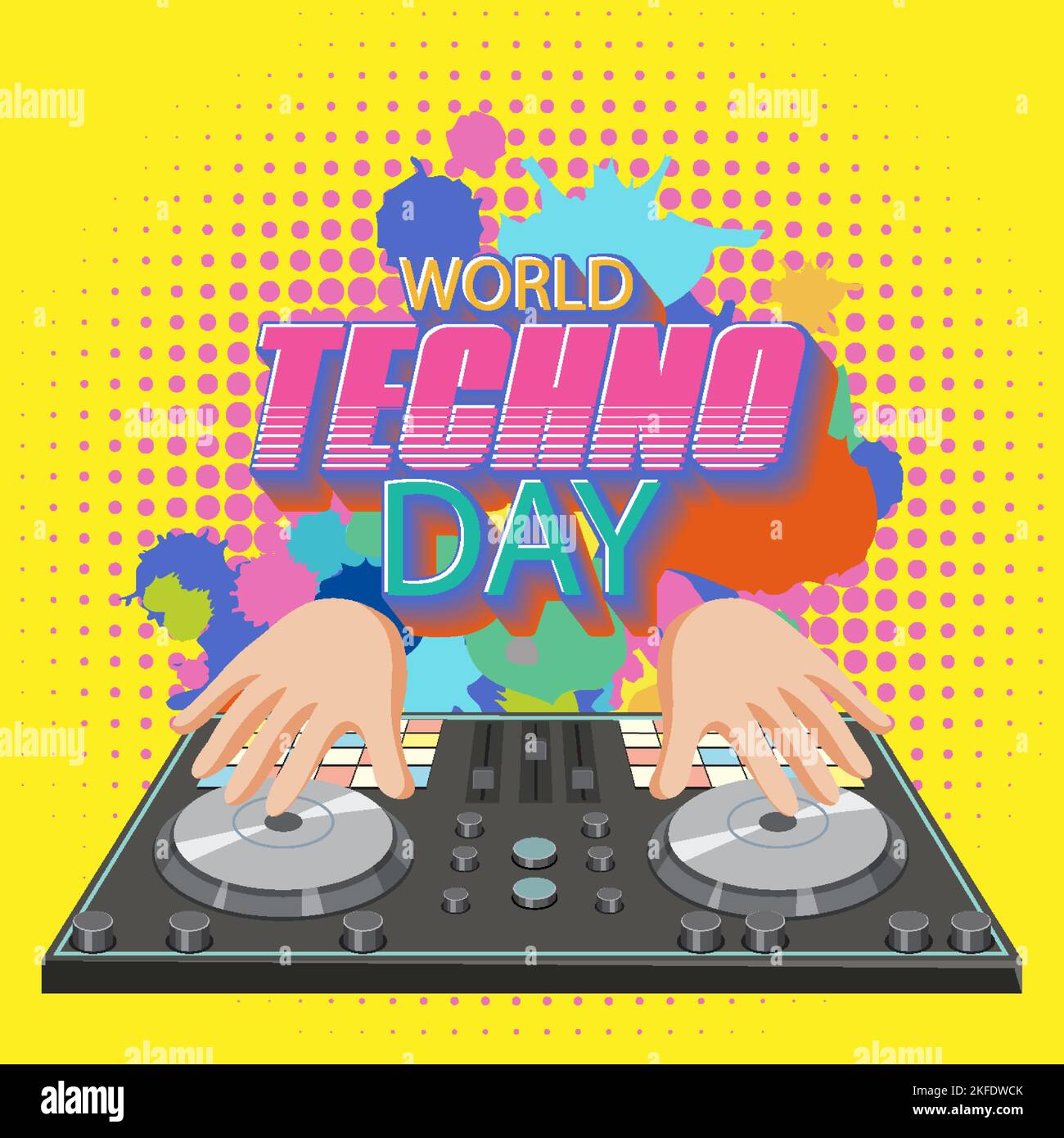 World techno day text banner design illustration Stock Vector Image ...