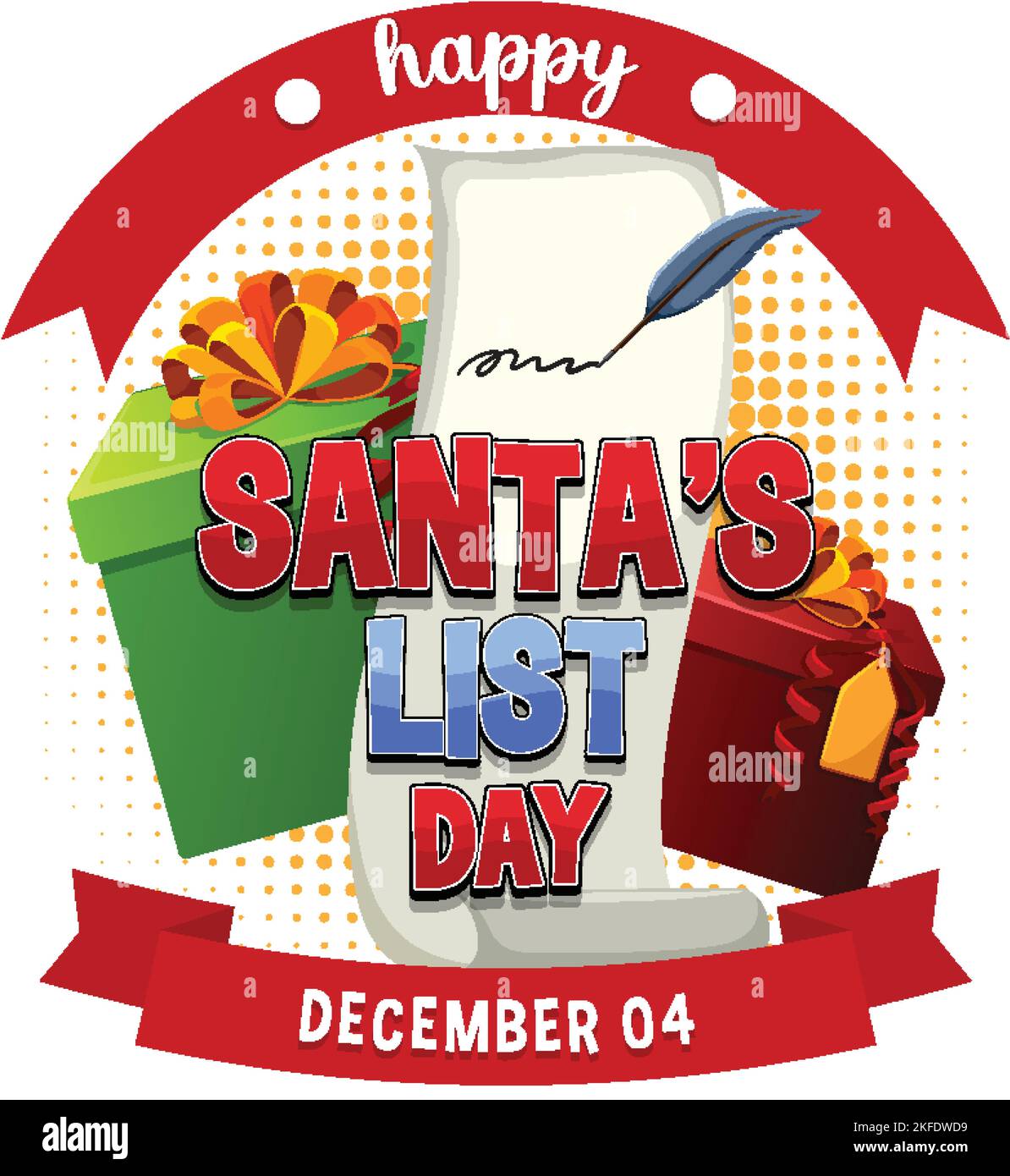 Happy Santa List Banner Design illustration Stock Vector Image & Art ...