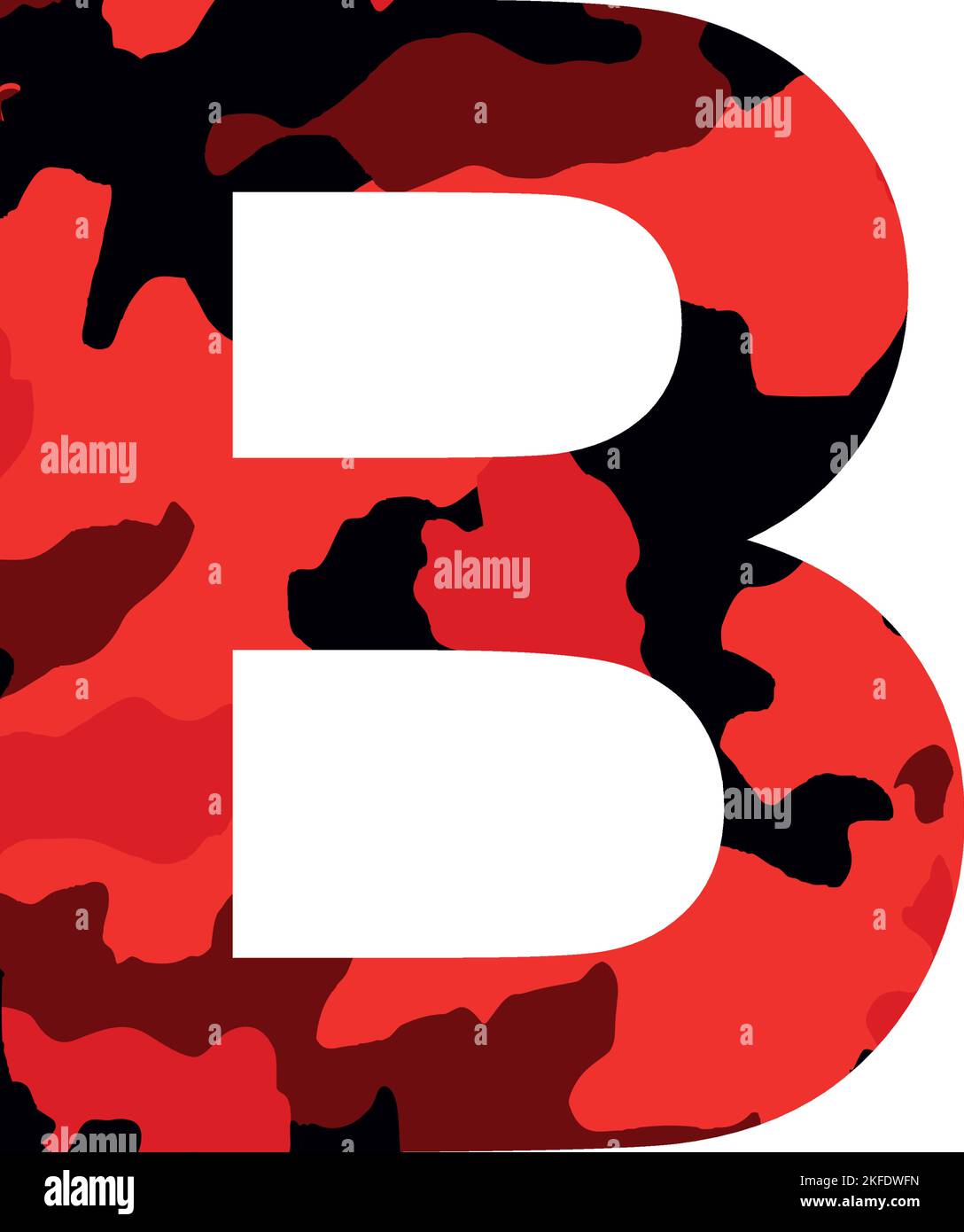 English alphabet letter B, khaki style isolated on white background ...