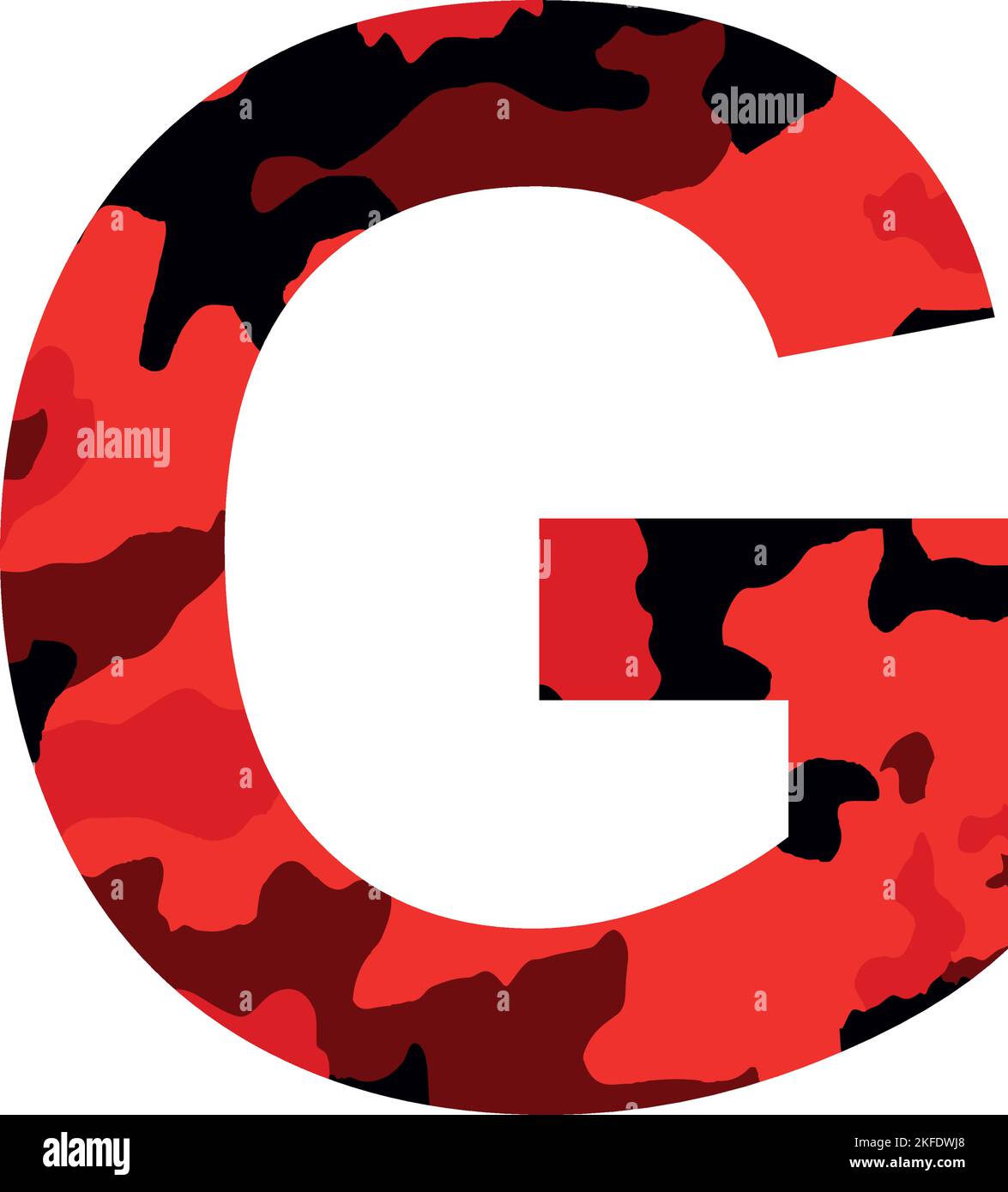 English alphabet letter G, khaki style isolated on white background ...