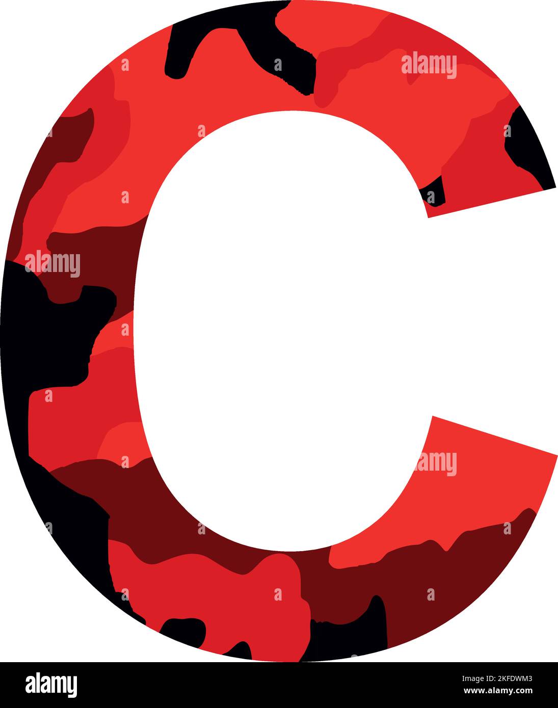 English alphabet letter C, khaki style isolated on white background ...