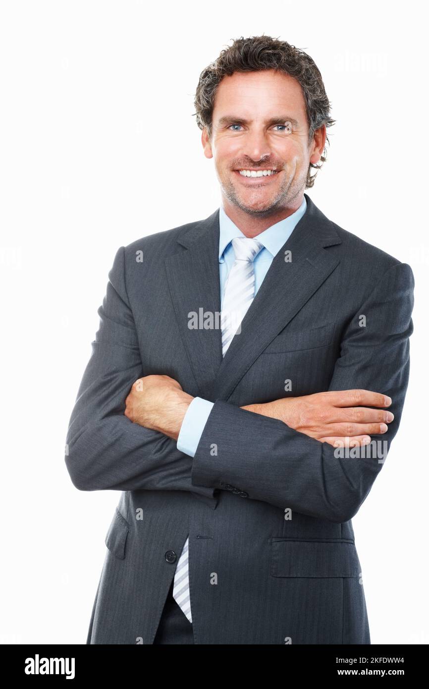 Confident business man smiling. Portrait of successful business man ...