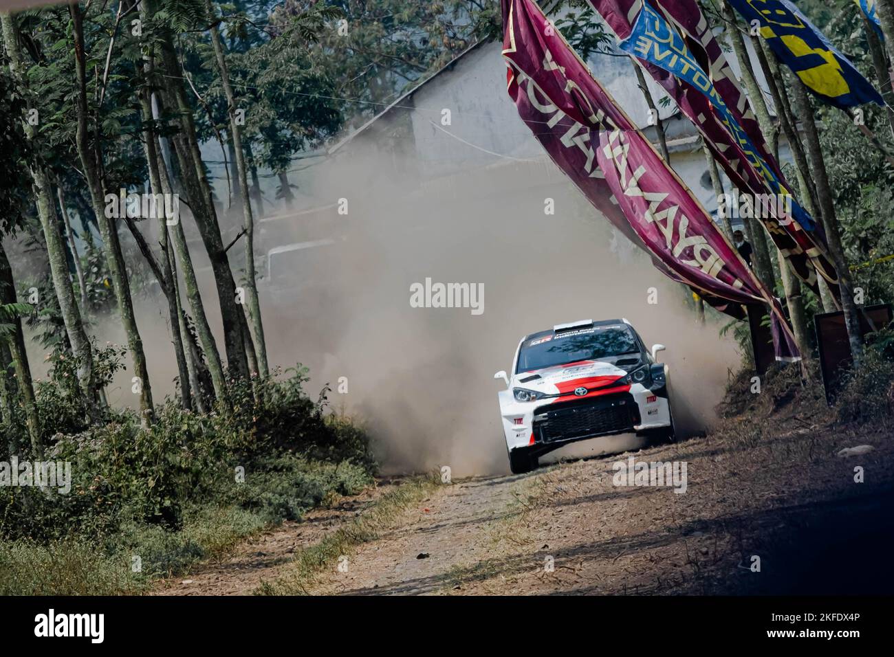 2022 Toyota Yaris GR across dirt terrain at high speed at the Kejurnas ...