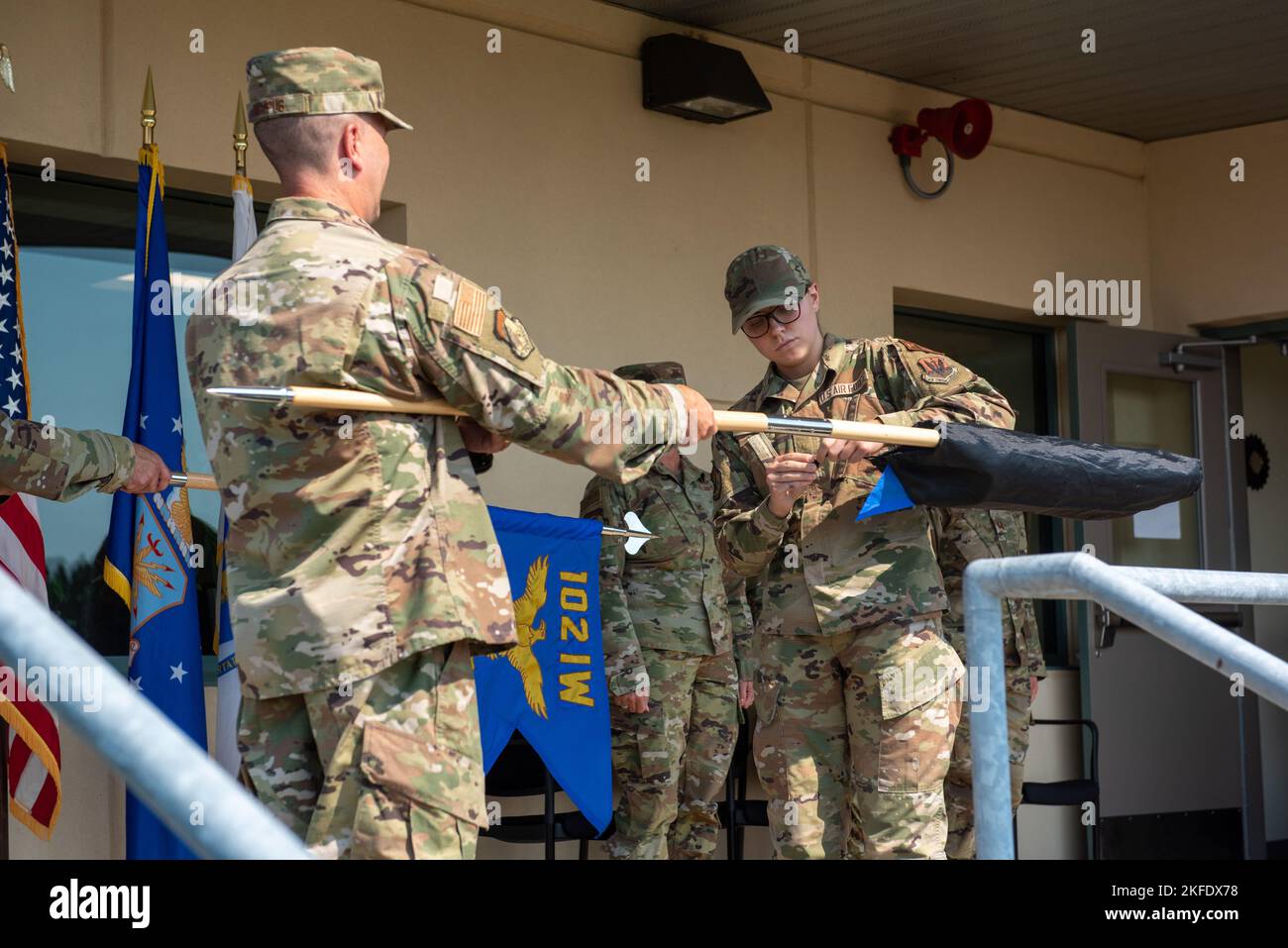 The guidon for the 102nd Logistics Readiness Flight was replaced by the ...