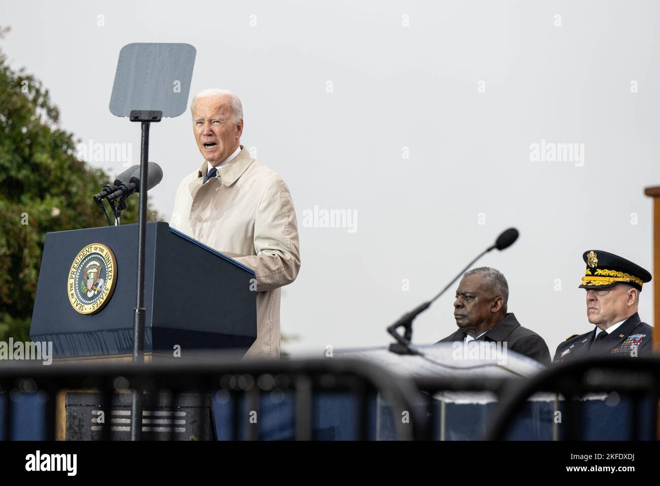 US President Joe Biden speaks during the 21st 9/11 Pentagon Observance ...