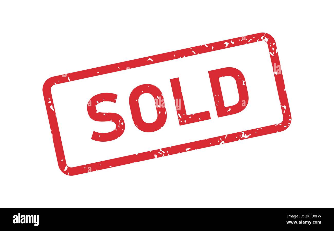 Grunge Sold word rubber stamp. Sold sign sticker set. Grunge vintage square label. Vector ...