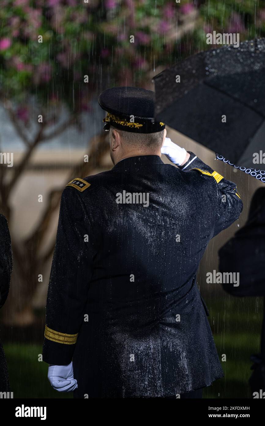Chairman of the Joint Chiefs of Staff Army Gen. Mark A. Milley salutes ...