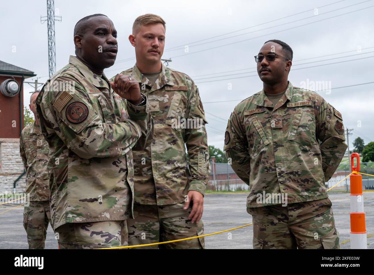U.S. Air Force Chief Master Sgt. Maurice Williams, right, command chief ...