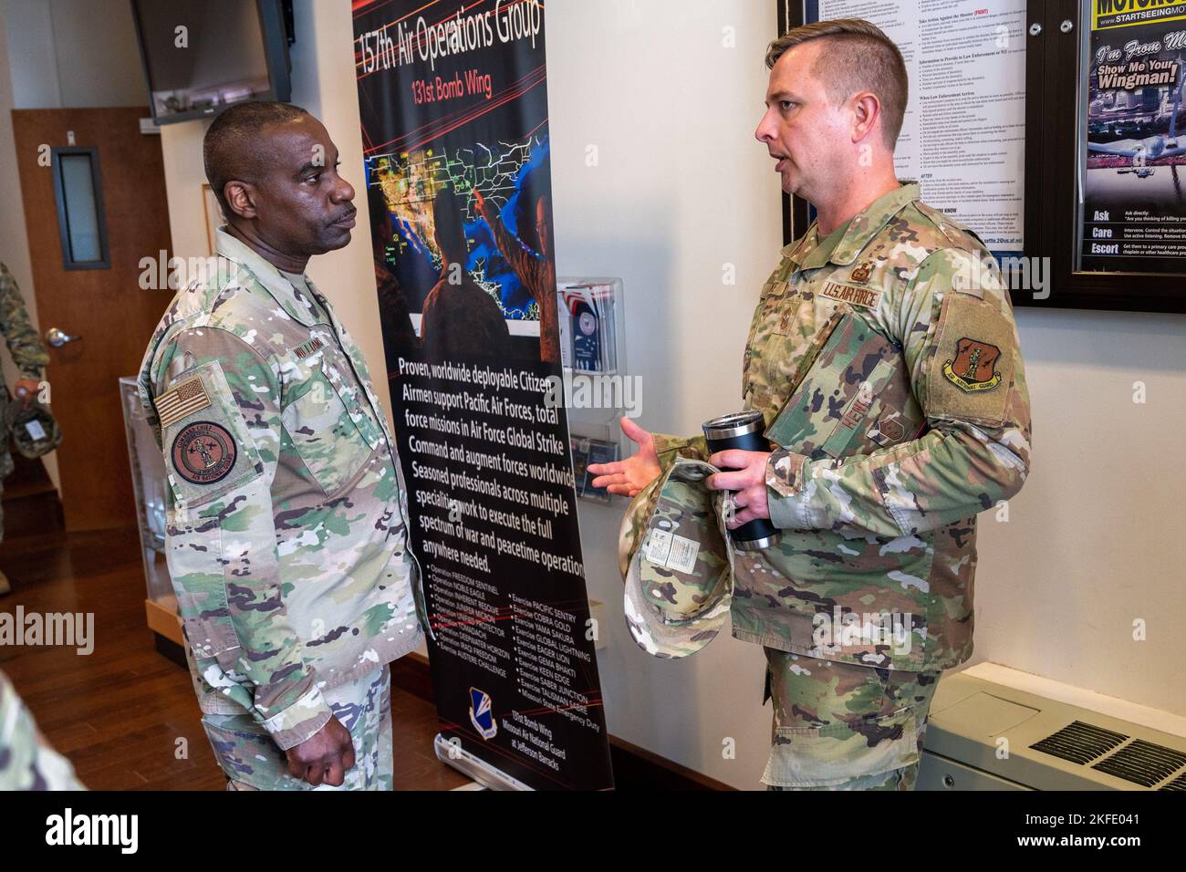 U.S. Air Force Chief Master Sgt. Maurice Williams, left, command chief ...