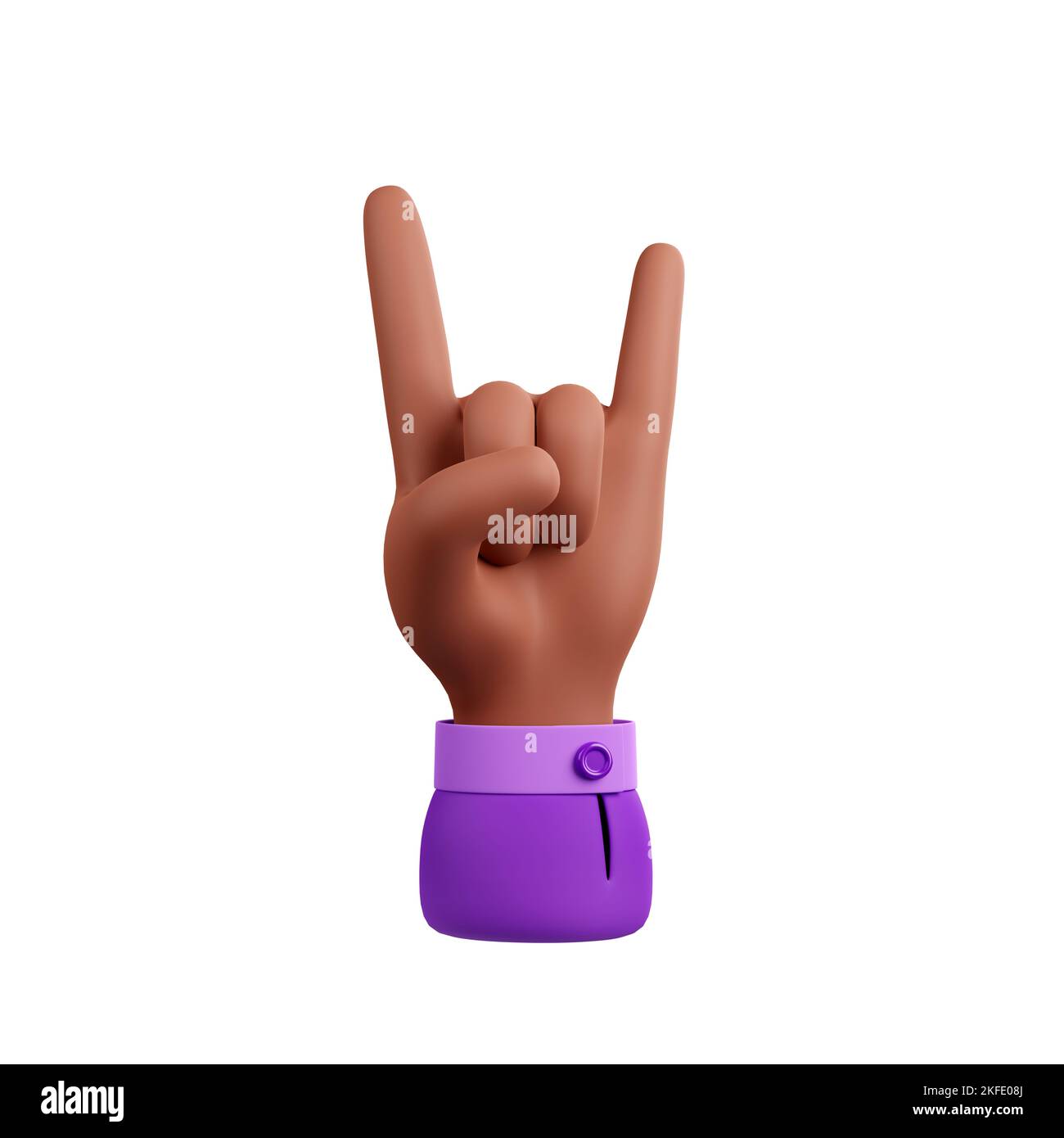 Rock hand gesture. 3d icon of fan symbol of metal music, hardcore rock ...
