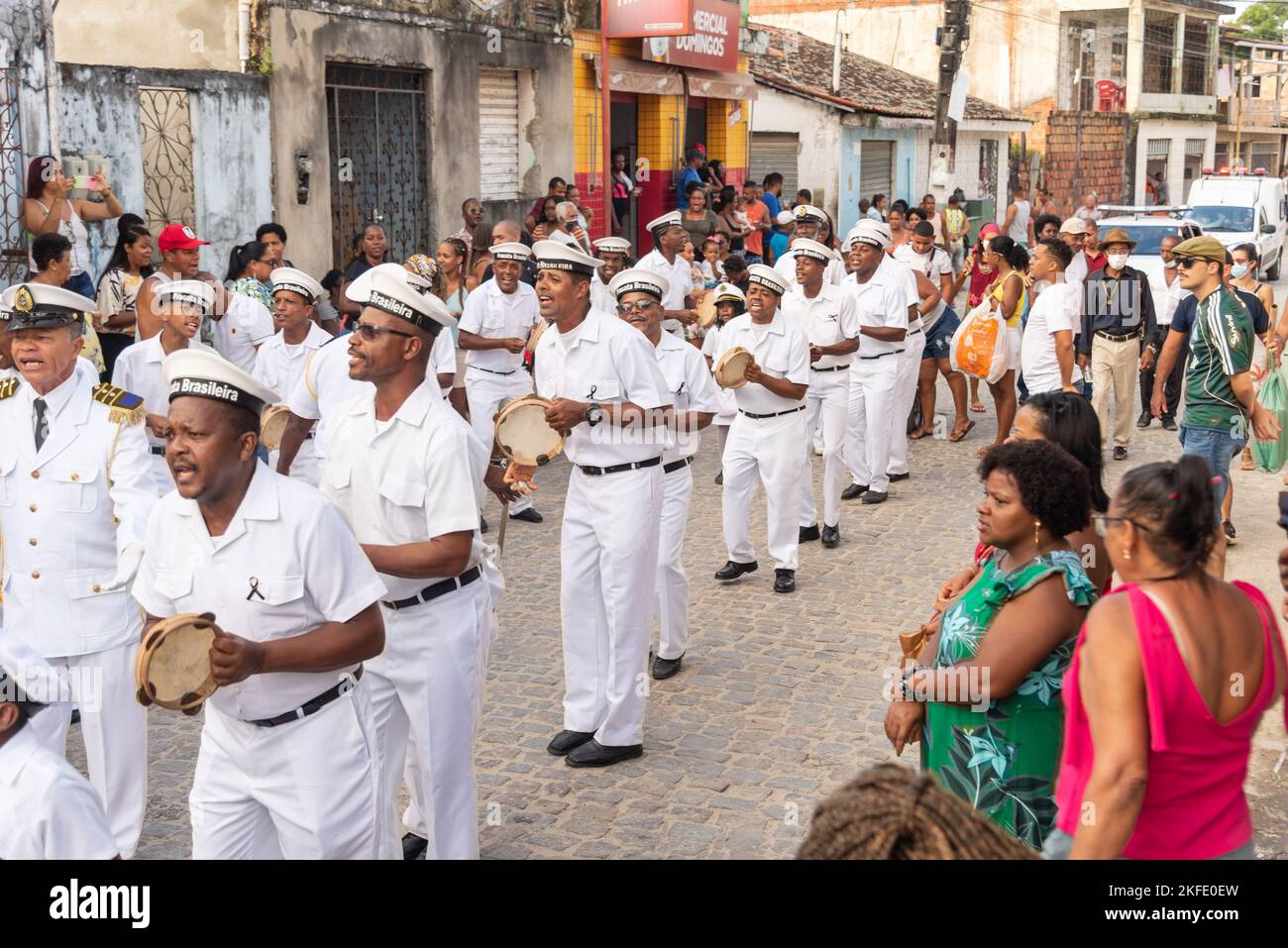The members of the Marujada Brazilian Frigate at the Chegancas meeting ...