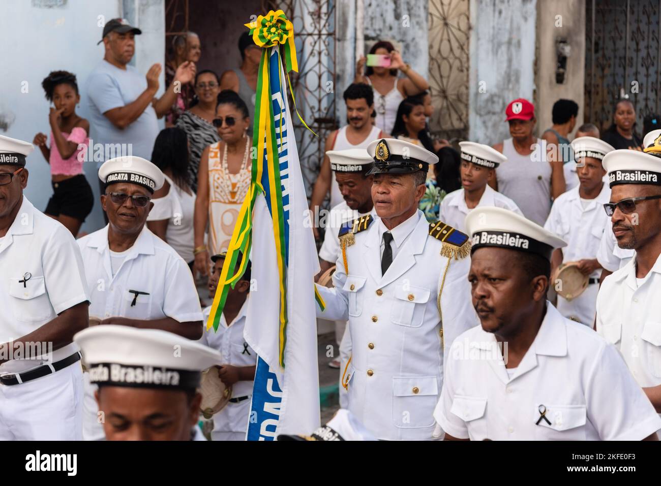 The members of the Marujada Brazilian Frigate at the Chegancas meeting ...