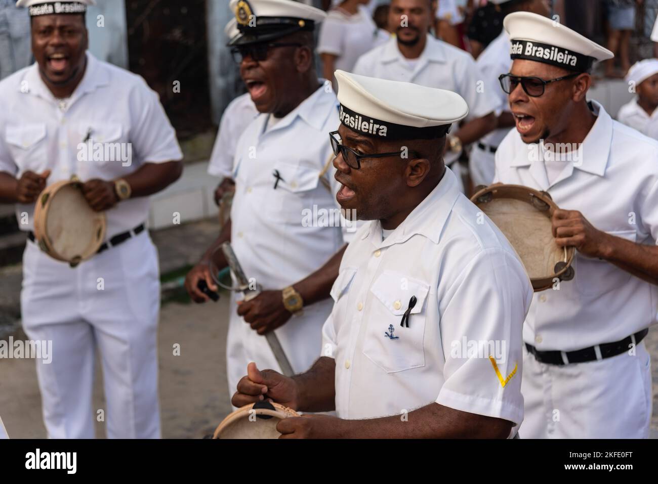 The members of the Marujada Brazilian Frigate at the Chegancas meeting ...