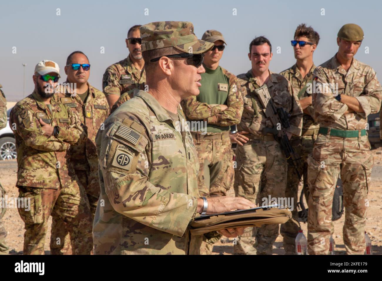 1st. Lt. James Infanger of the 1st Combined Arms Battalion, 163rd ...