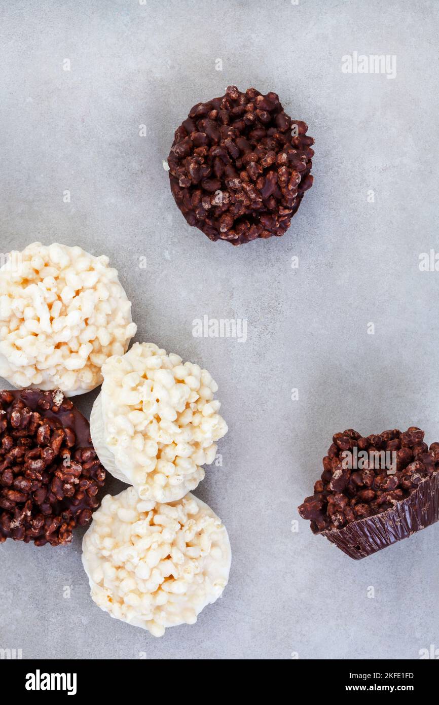 puffed and crisp rice treats with white chocolate made in tart tin ...