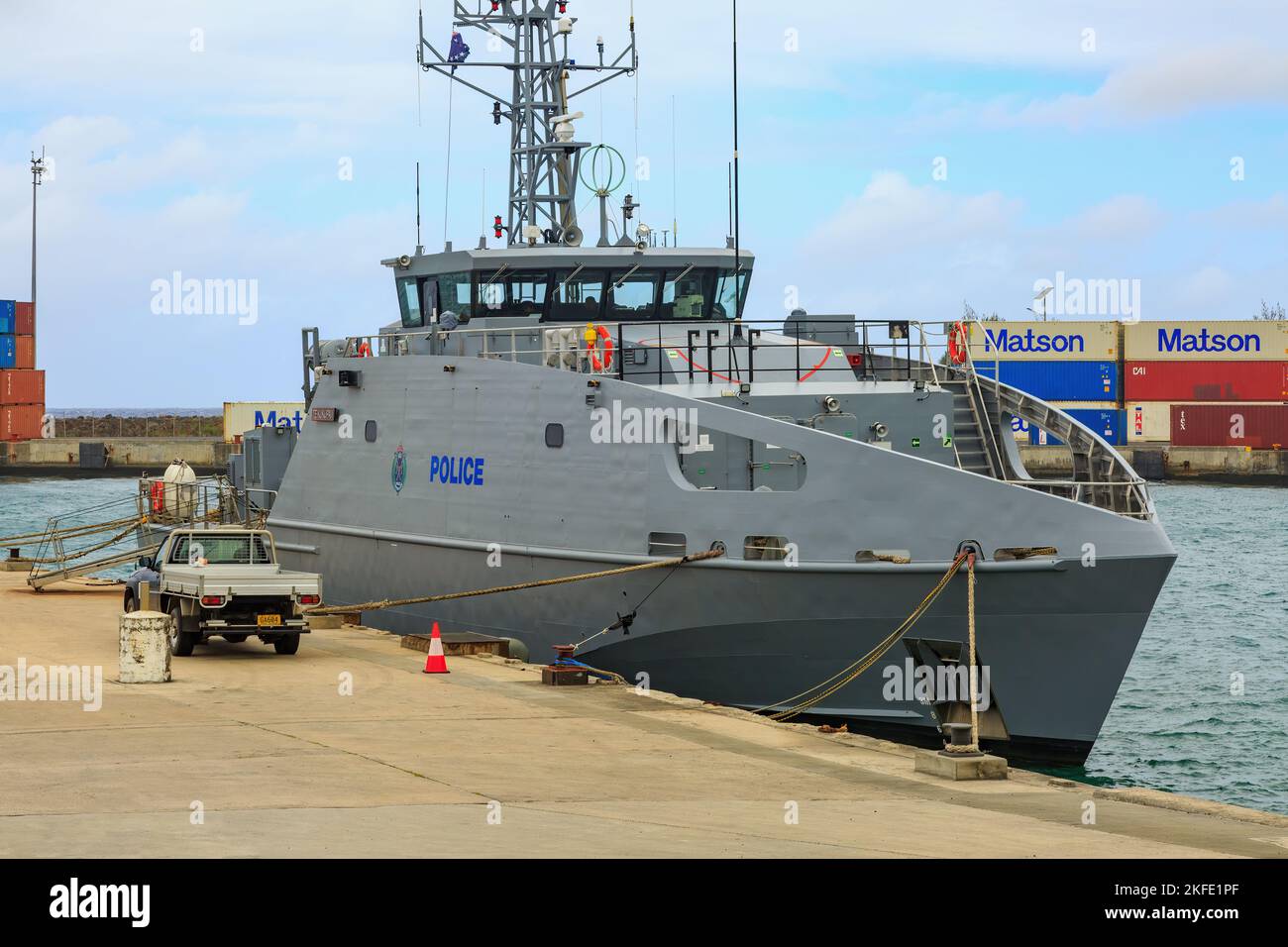 The Cook Islands Police Force's patrol vessel Te Kukupa II, a Guardian ...