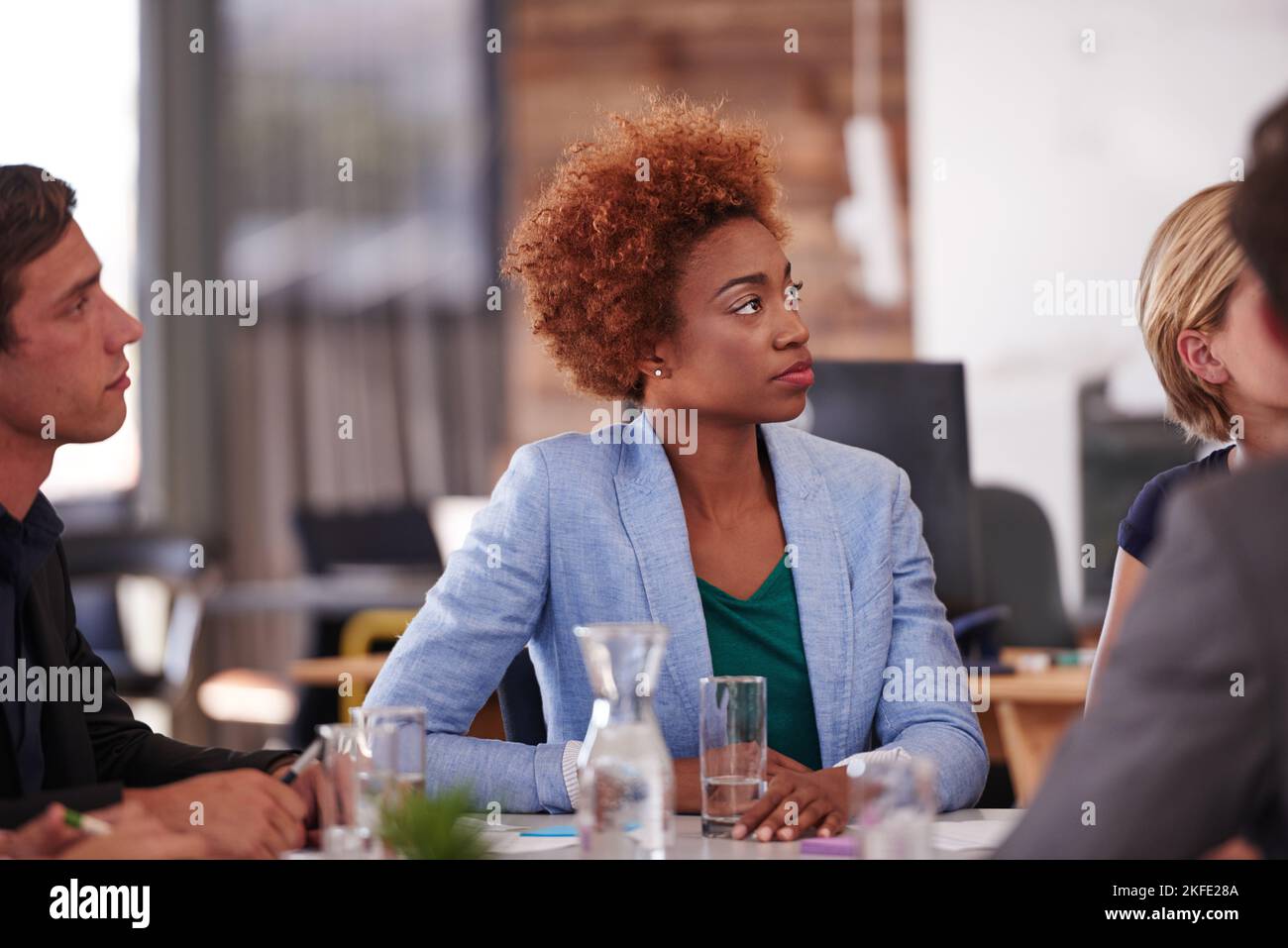 Giving their full attention. businesspeople in a meeting Stock Photo ...