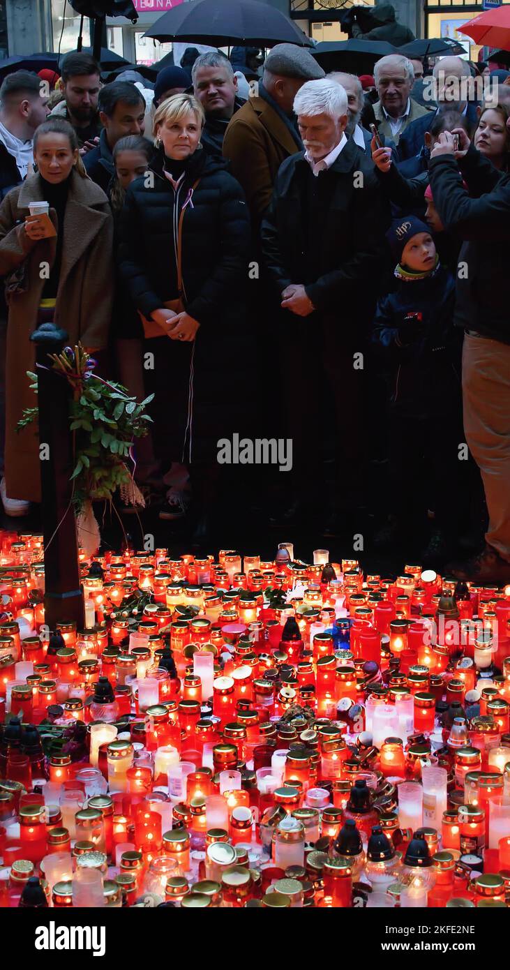 National anniversary holiday on November 17 at Narodni trida in Prague ...