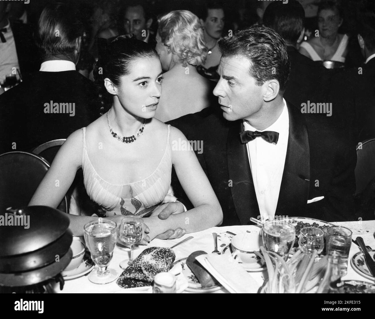 MARISA PAVAN and JEAN-PIERRE AUMONT circa 1956 candid photo Stock Photo ...
