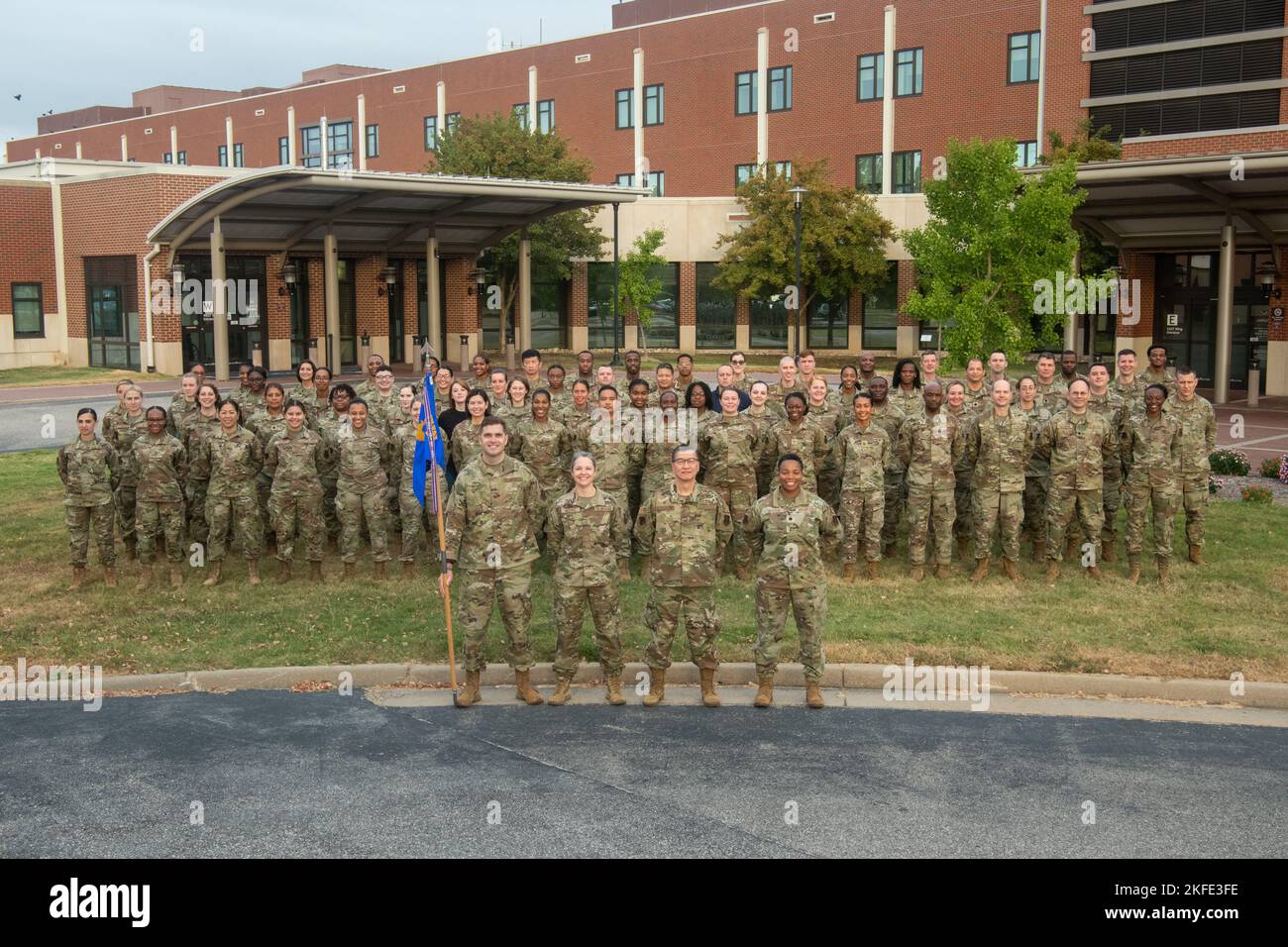 Airmen assigned to the 192nd Medical Group stand for a group photo ...