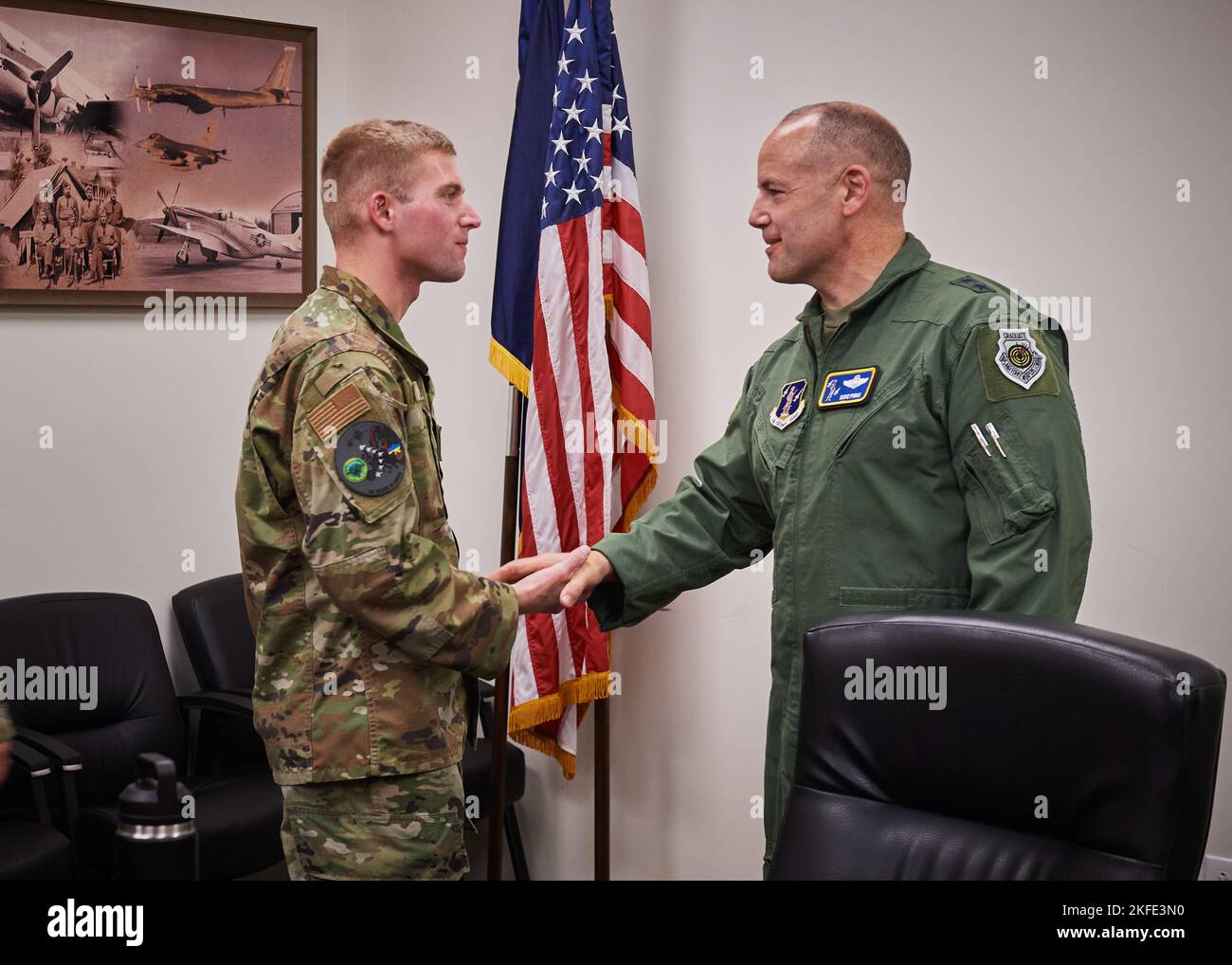 U.S. Air Force Maj. Gen. Duke A. Pirak, right, deputy director of the ...