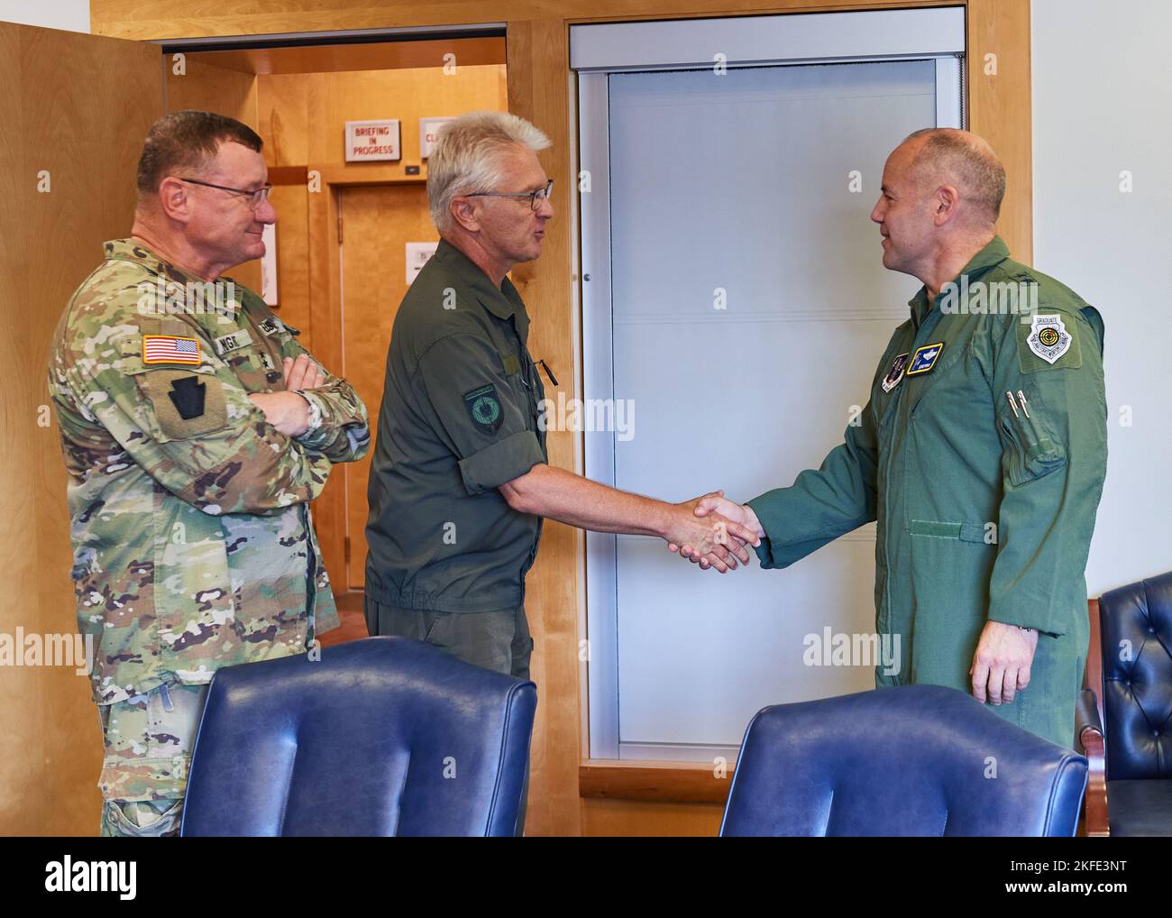 U.S. Air Force Maj. Gen. Duke A. Pirak, right, deputy director of the ...