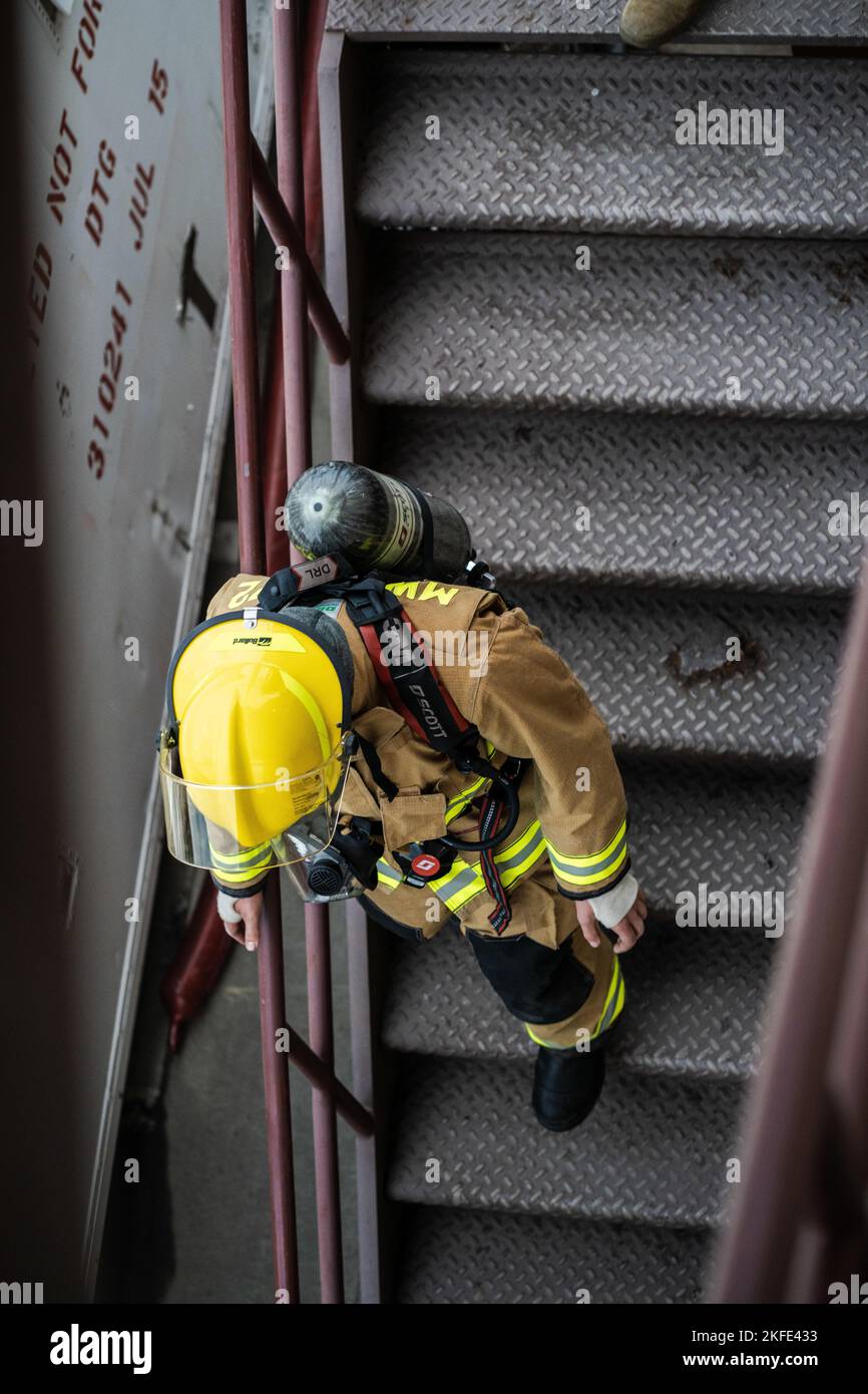 U.S. Marine Corps Sgt. Paul Letizia, a lead firefighter with Aircraft ...