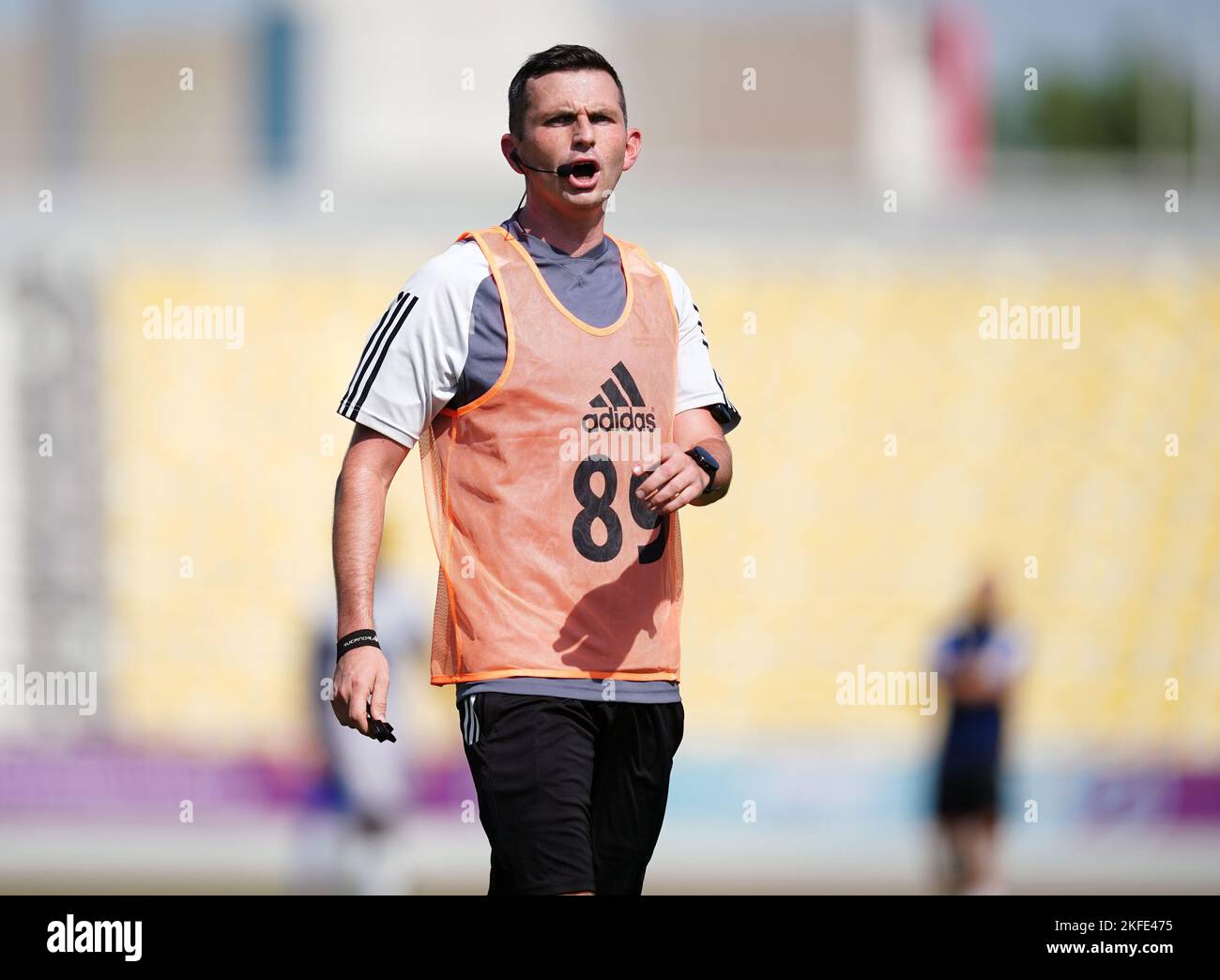 Michael Oliver during a referees media day held at the Qatar Sports ...