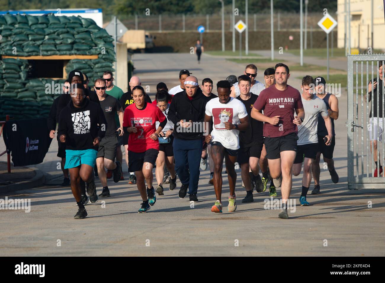 U.S. Army soldiers participate in a 9/11 Memorial Run on Sept. 11, 2022 ...