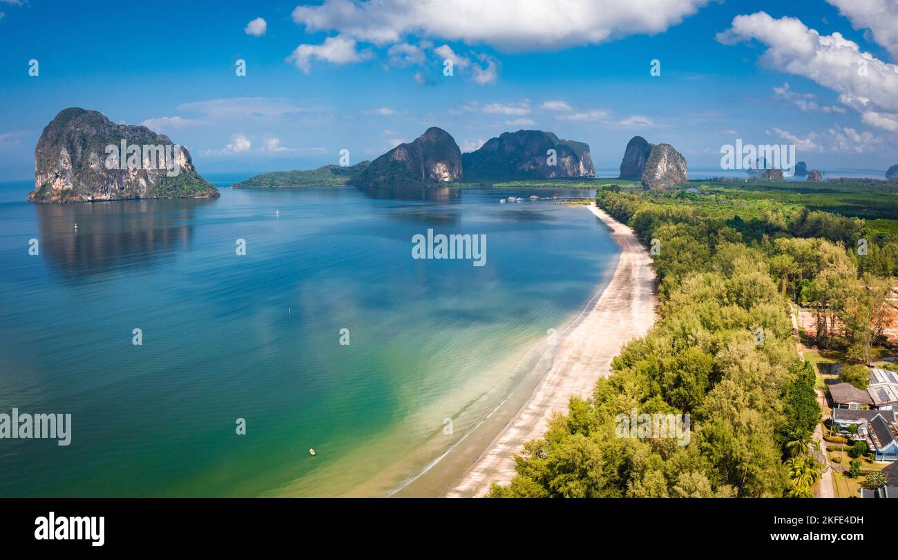 Aerial view of Pak Meng Beach in koh Lanta, Krabi, Thailand Stock Photo ...