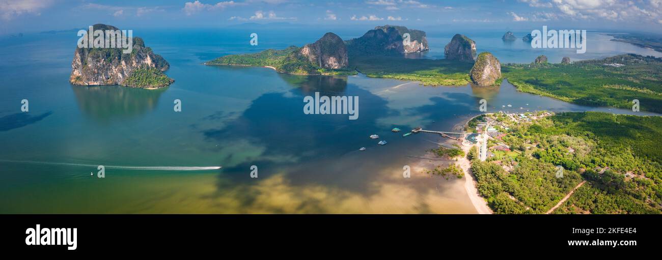 Aerial view of Pak Meng Beach in koh Lanta, Krabi, Thailand Stock Photo ...